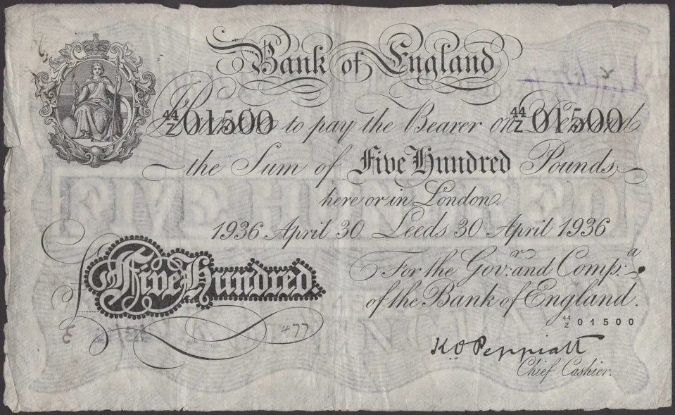 A Chance to Own a Piece of History: Rare £500 Note from Nearly 90 Year ...