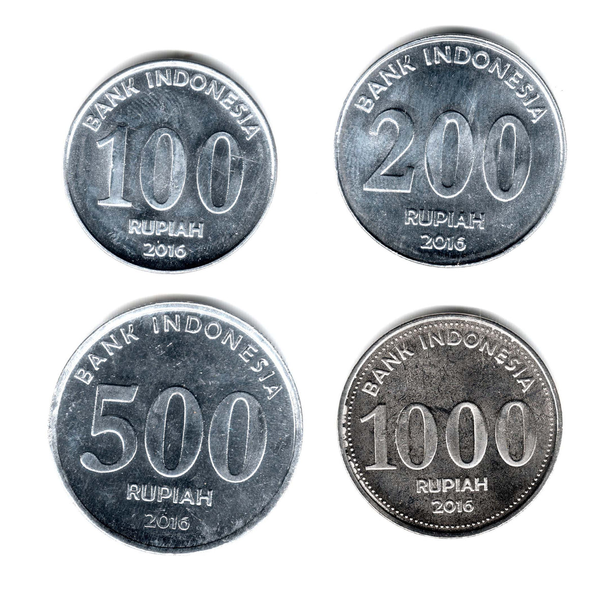Indonesia 100,200,500,1000 Rupiah Coins – Banknotecoinstamp