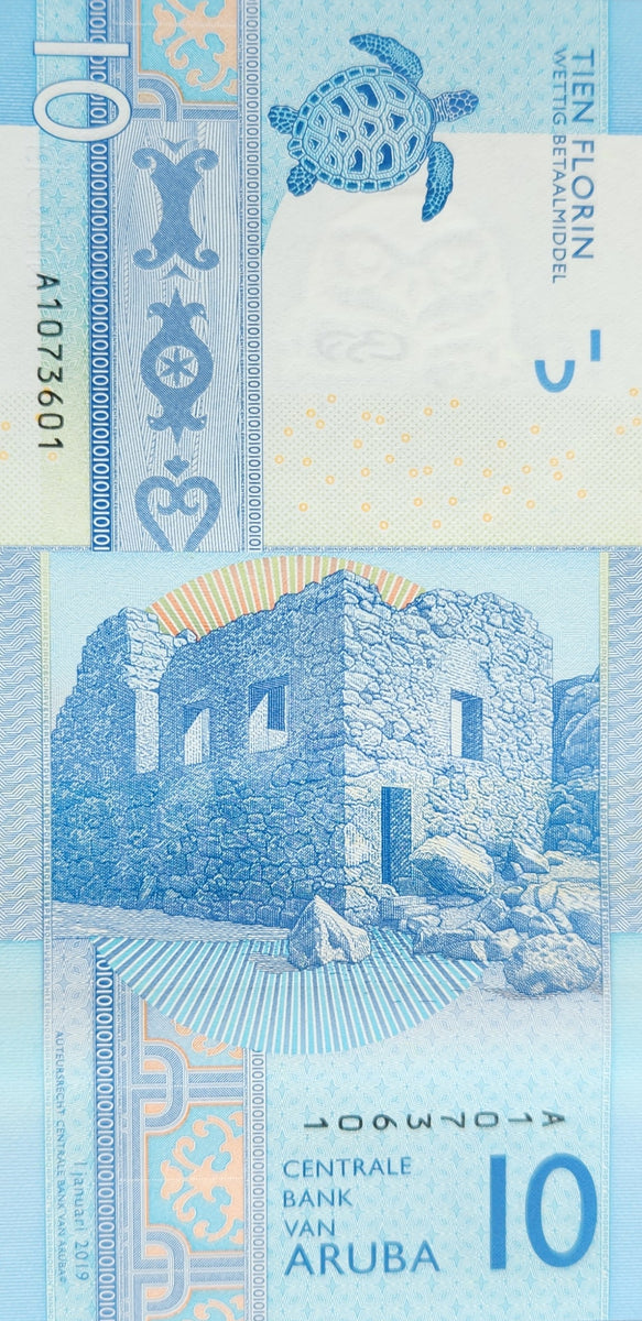 Aruba 10 Florin Fine Banknote – Banknotecoinstamp