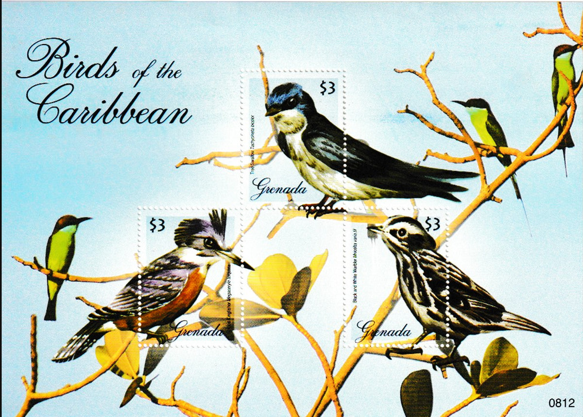 Grenada Birds Tree Swallow Sheet of 3 MNH – Banknotecoinstamp