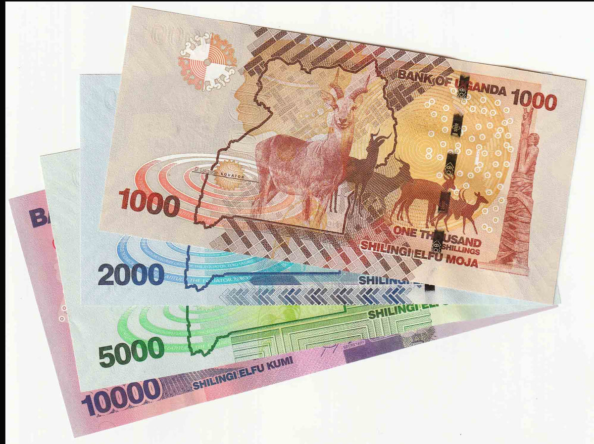 Uganda Set 4 Pcs 1000 2000 5000 10000 Shillings 2017-2019 UNC Banknote ...