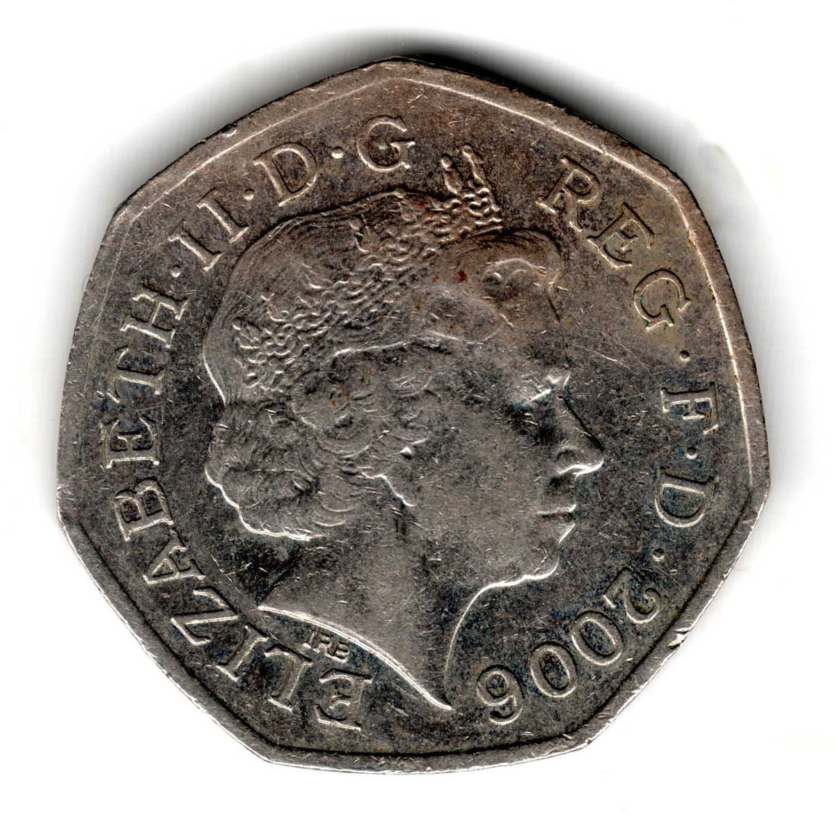 United Kingdom 50 pence Queen Elizabeth II Used Coin – Banknotecoinstamp