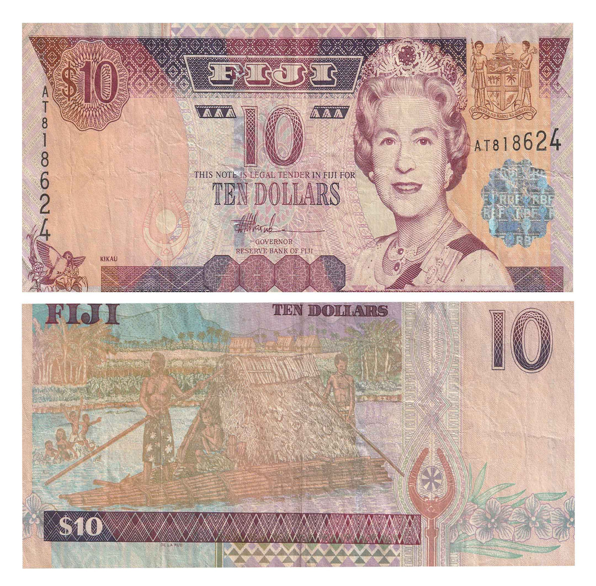 Fiji 10 Dollars Used Banknote – Banknotecoinstamp
