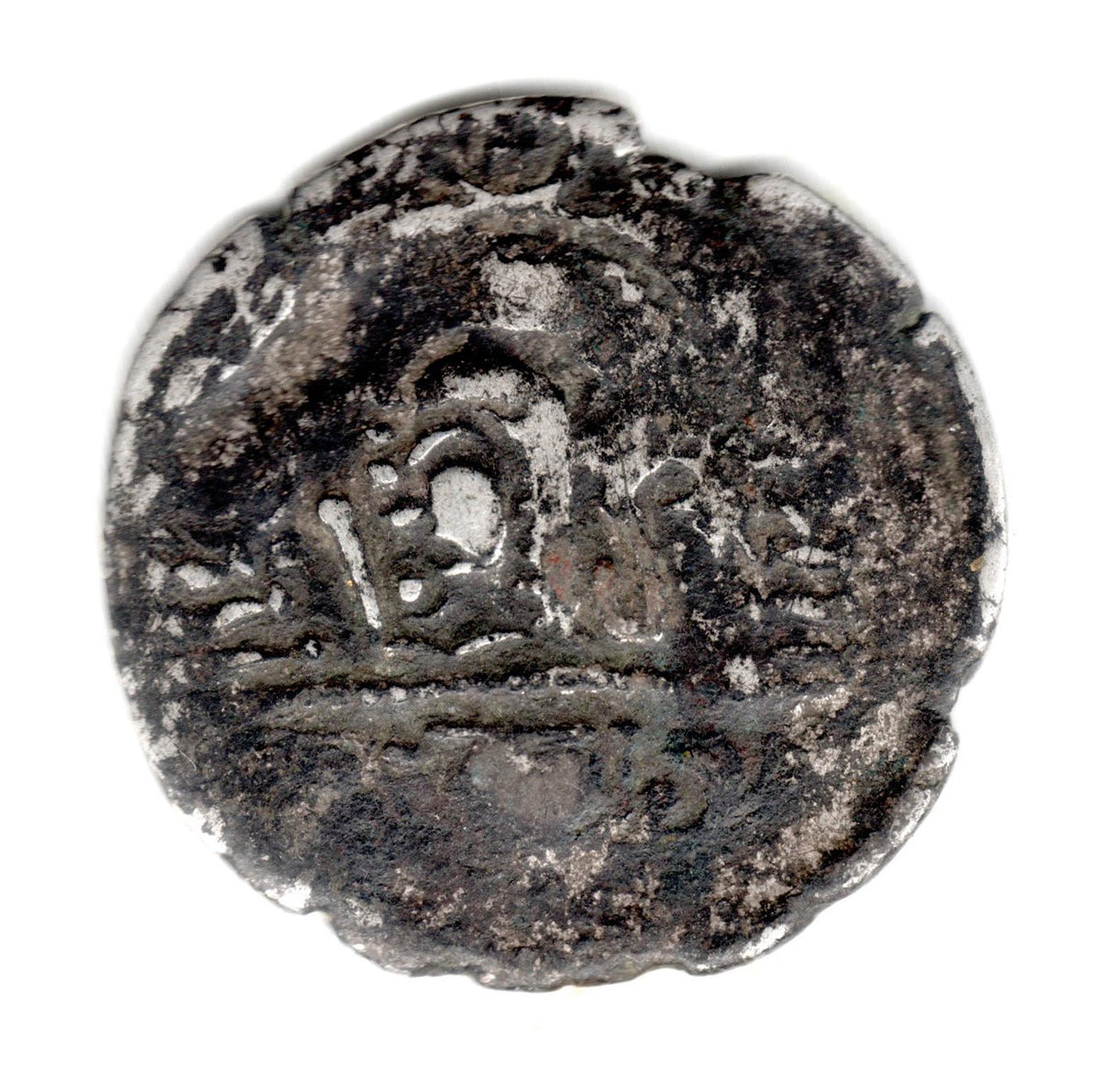 Extremely rare coin from Gujarat, C. ~570 - 850 CE, Chavda Dynasty Sil ...