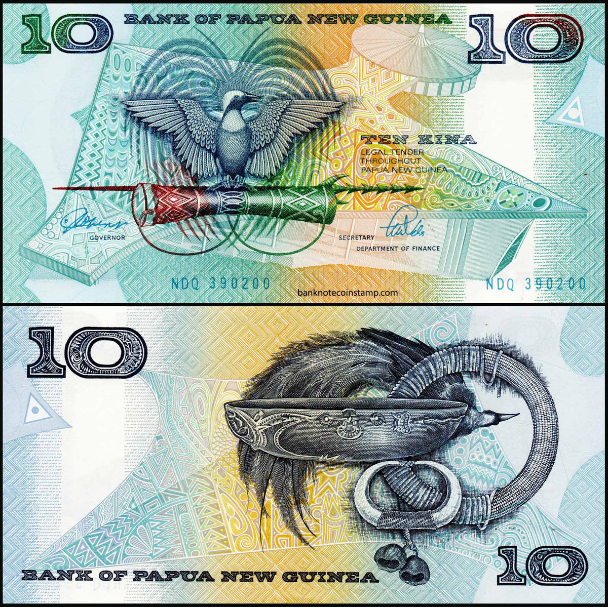 Papua New Guinea 10 Kina UNC Banknote – Banknotecoinstamp