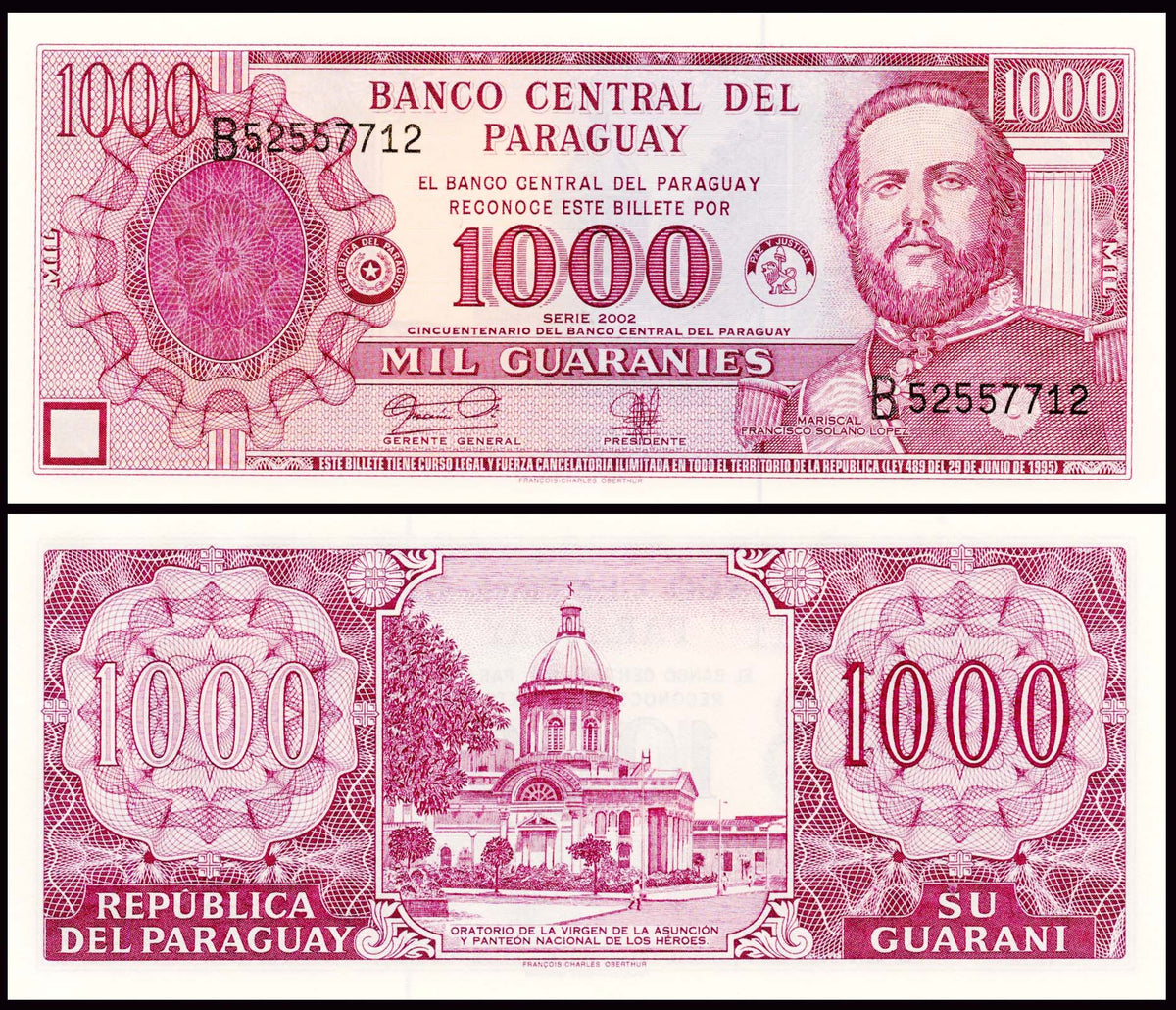 Paraguay 1000 Guarani Very Fine Banknote – Banknotecoinstamp