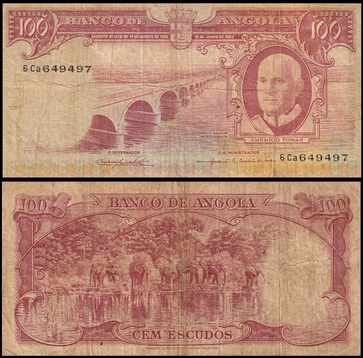 Angola 100 Escudos Very Used Banknote – Banknotecoinstamp