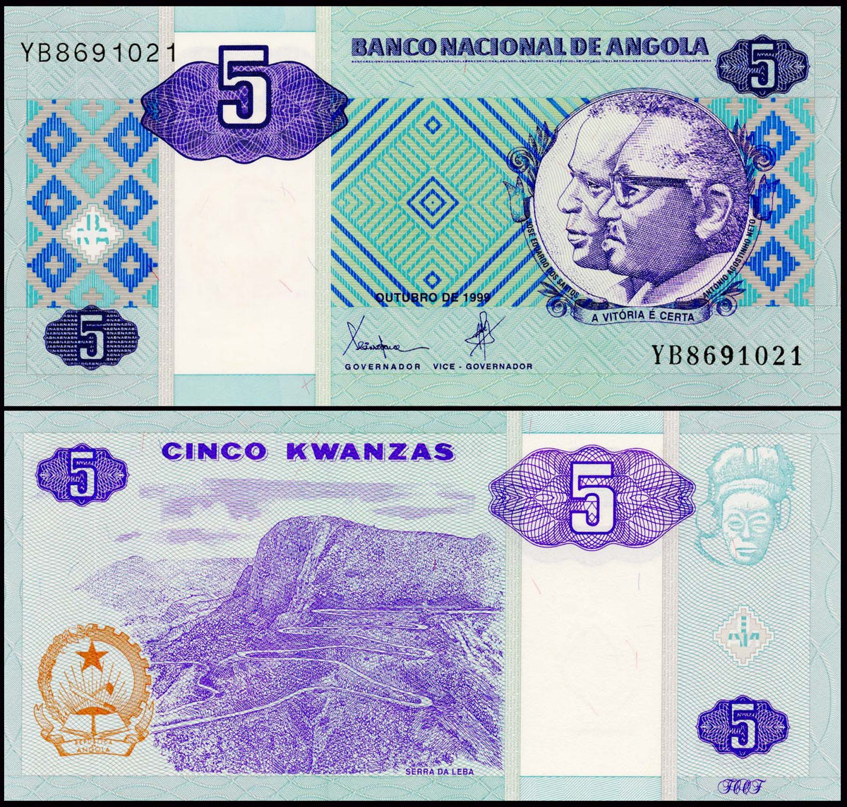 Angola 5 Kwanzas UNC Banknote – Banknotecoinstamp