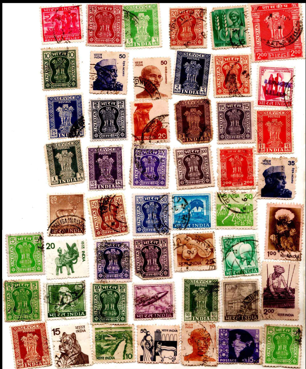 Indian 50 Stamps Mixed – Banknotecoinstamp