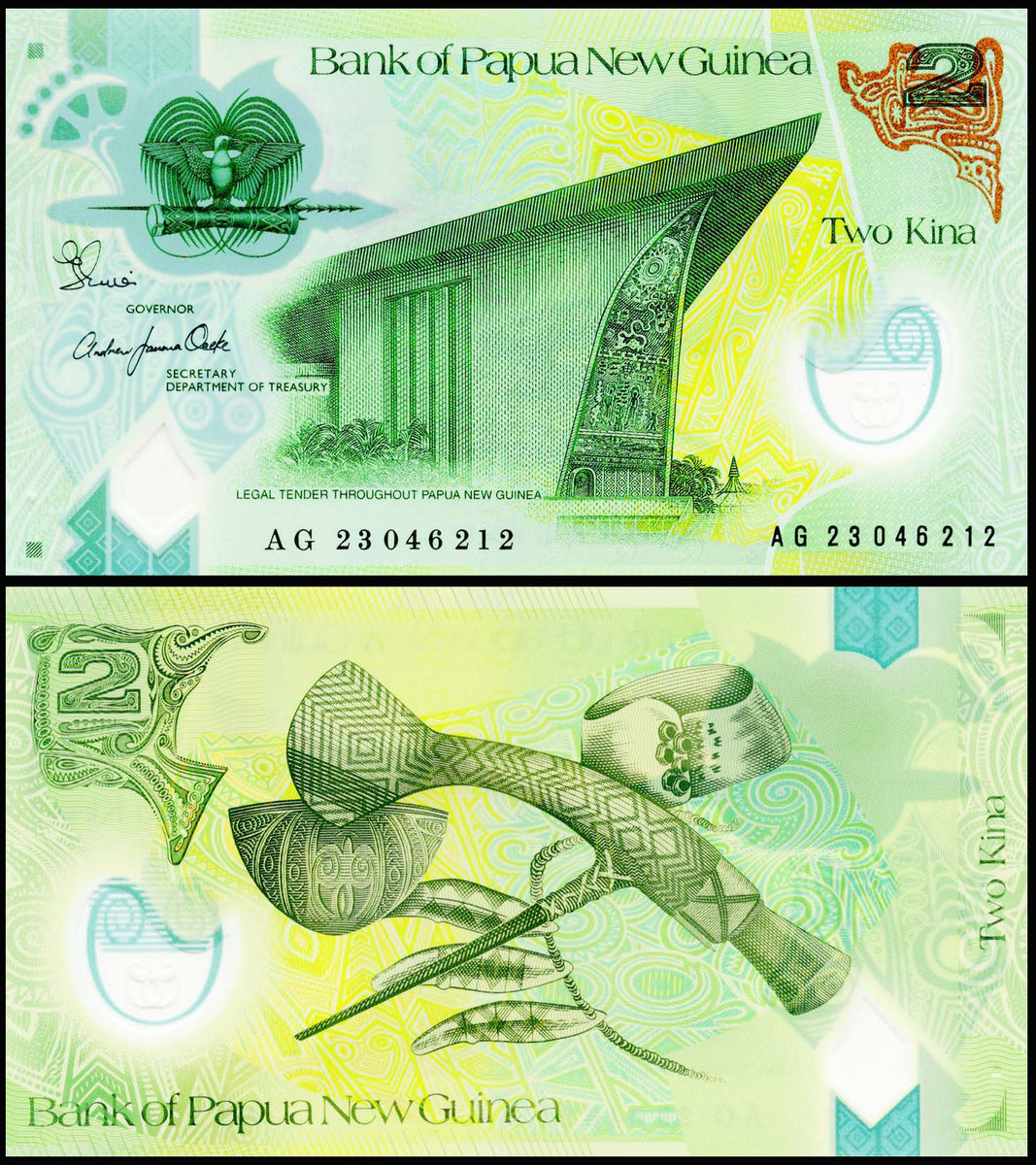Papua New Guinea 2 Kina UNC Polymer Banknote – Banknotecoinstamp