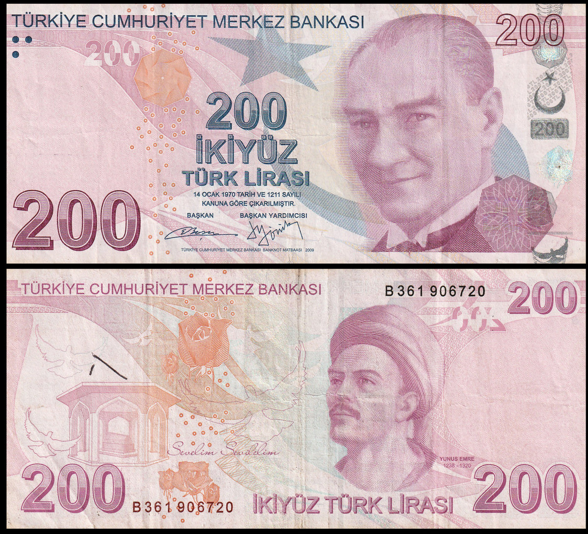 Turkey 200 Lira Fine Banknote – Banknotecoinstamp