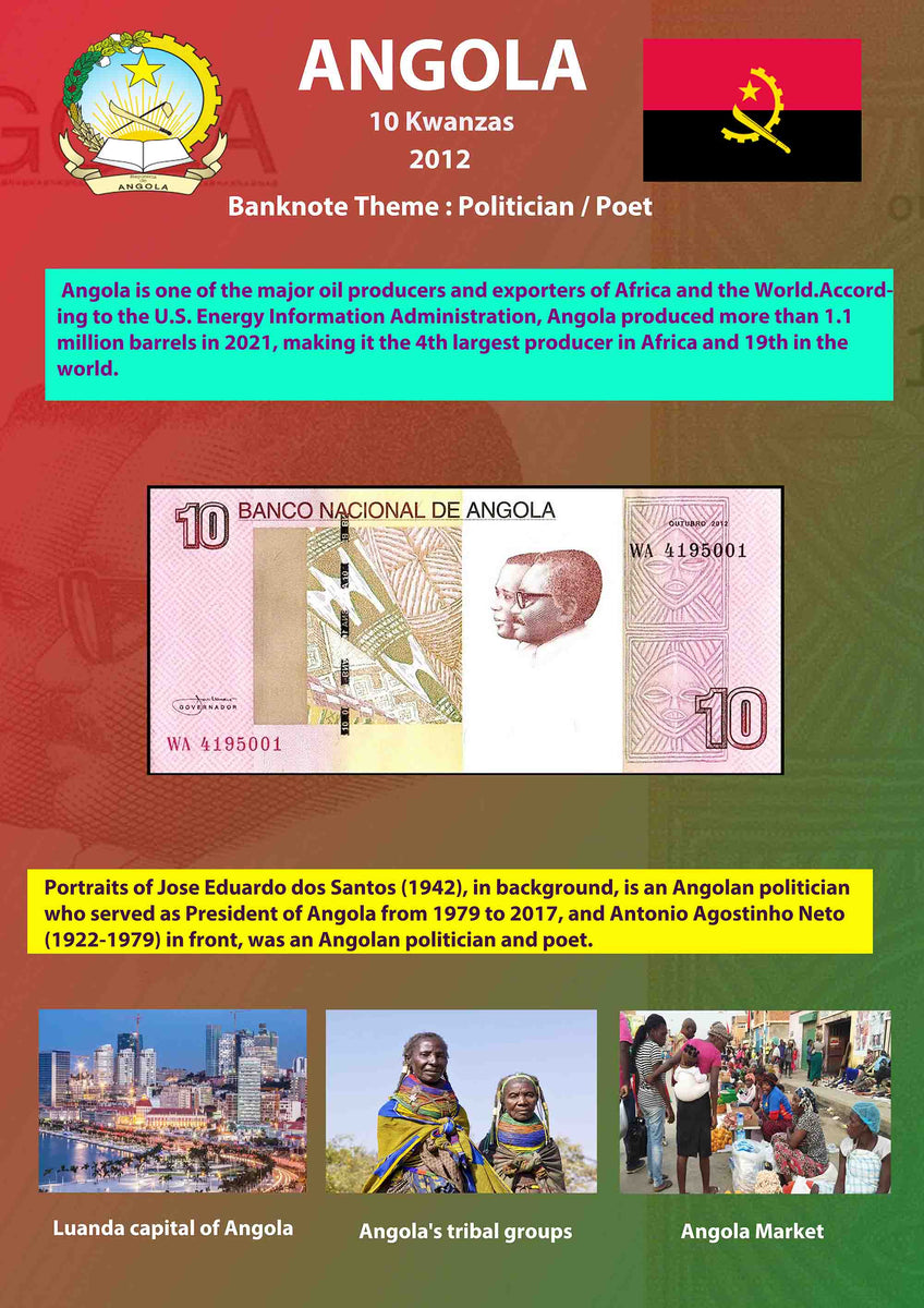 Angola 10 Kwanzas Information Sheet No Banknote – Banknotecoinstamp
