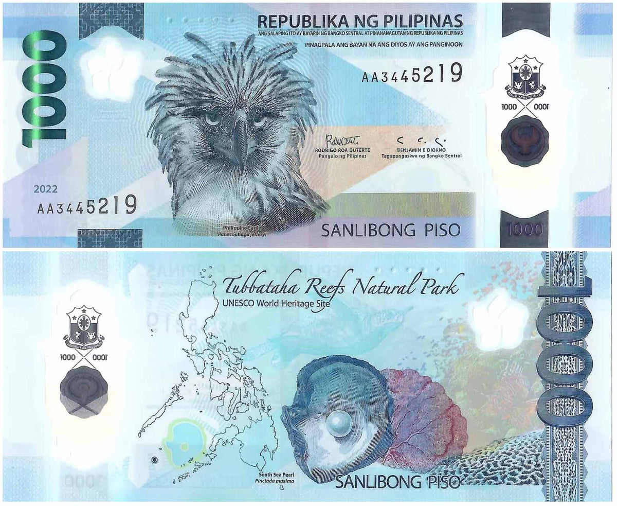 Philippine 1000 peso Polymer Used Banknote – Banknotecoinstamp