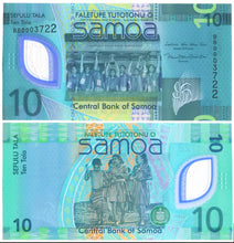 Samoa 10 tala, VF polymer Banknote - Rugby team– Banknotecoinstamp