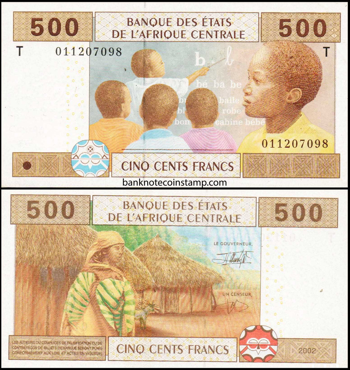 Central African States Republic Of Congo 500 Francs Fine Banknote (T ...