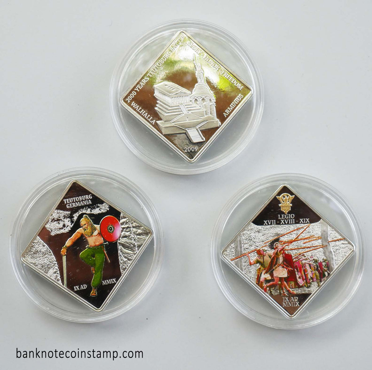 Palau Germania Battle of Teutoburg Forest 9 A.D. $1 2009 3 Coin Set Pr ...