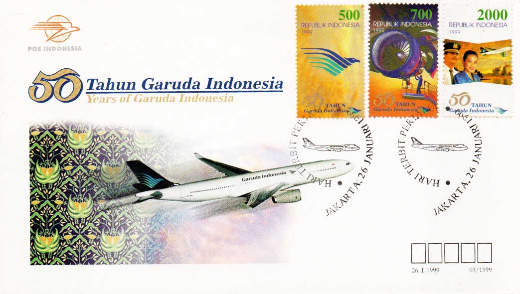 Indonesia 50 Years Of Garuda Cover – Banknotecoinstamp