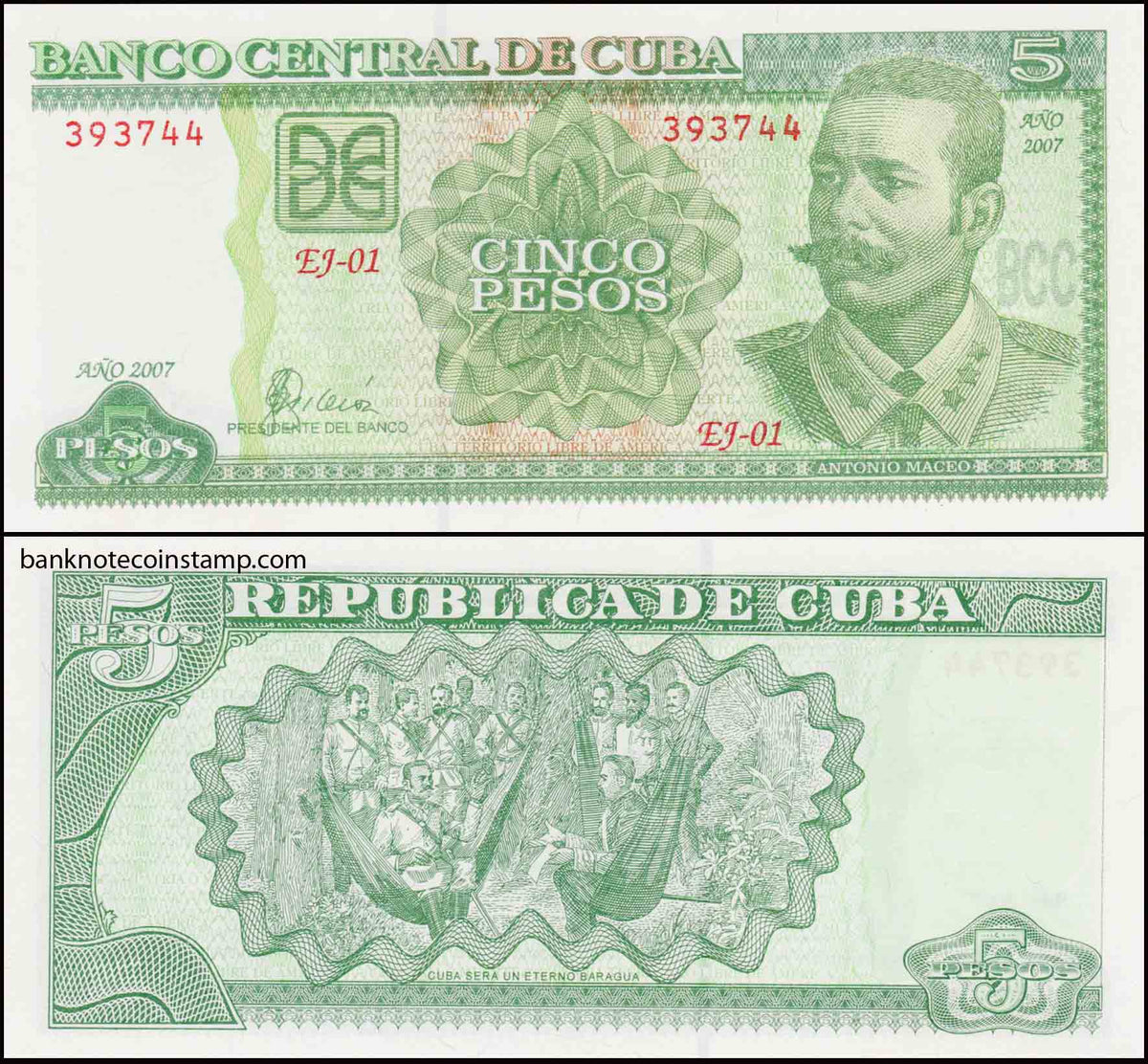 Cuba 5 Pesos UNC Banknote – Banknotecoinstamp