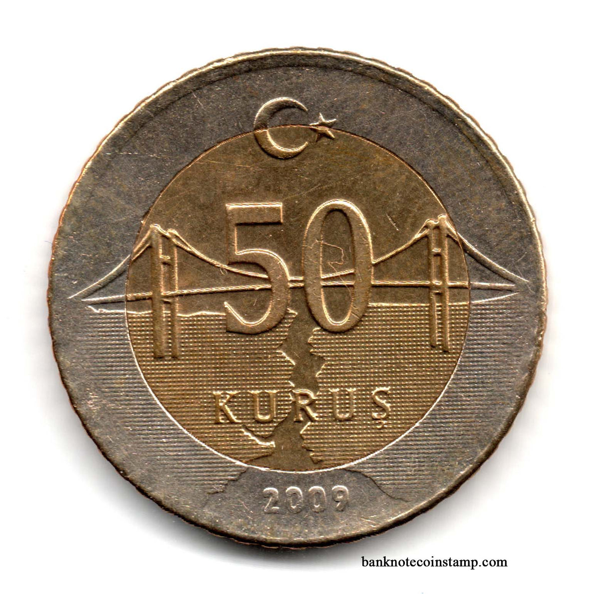 Turkey 50 Kurus Used Coin – Banknotecoinstamp