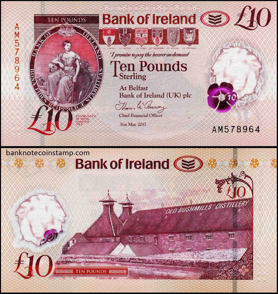 Ireland 10 Pounds Fine Polymer Banknote – Banknotecoinstamp