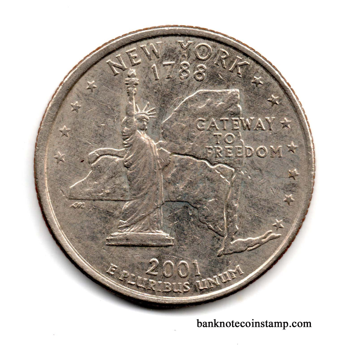 United State Of America State New York Quarter Dollar Used Coin ...