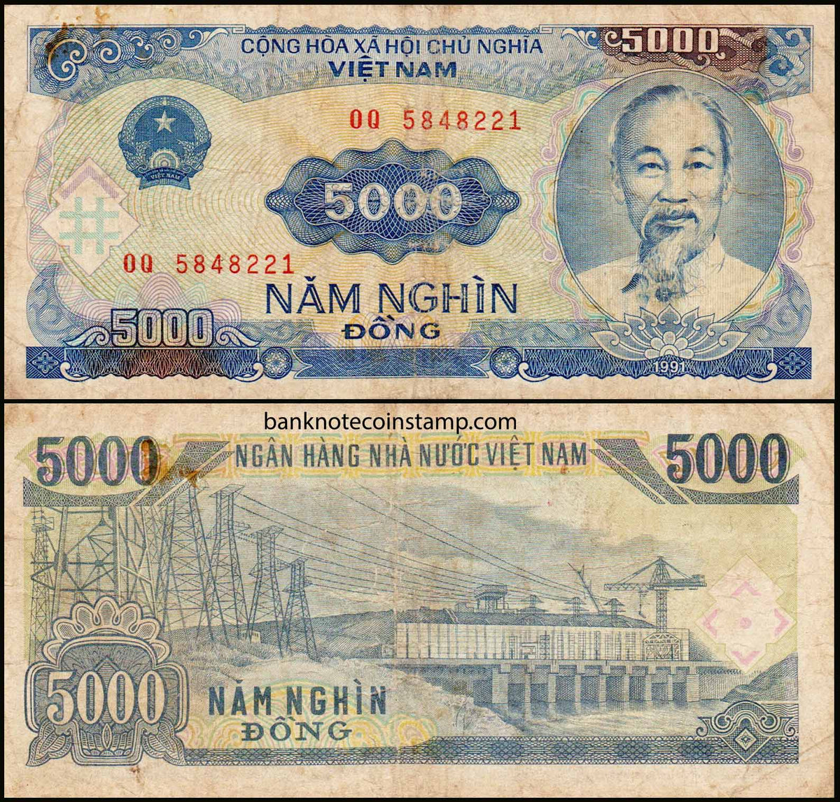 Vietnam 5000 Dong Very Used Banknote – Banknotecoinstamp