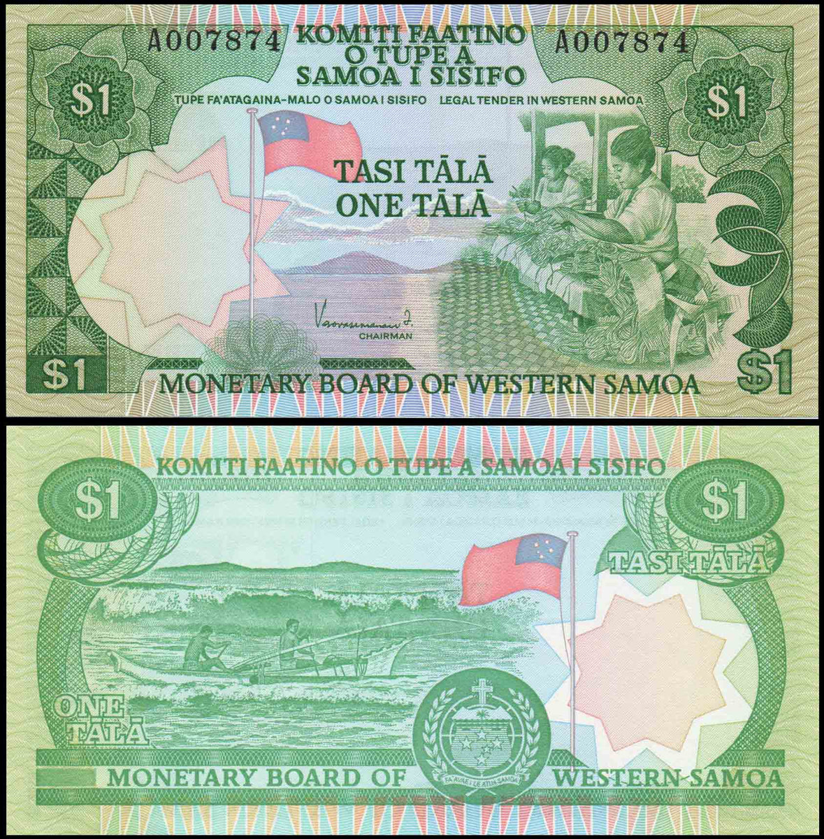 Western Samoa – 1 Tala Very Fine Banknote – Banknotecoinstamp