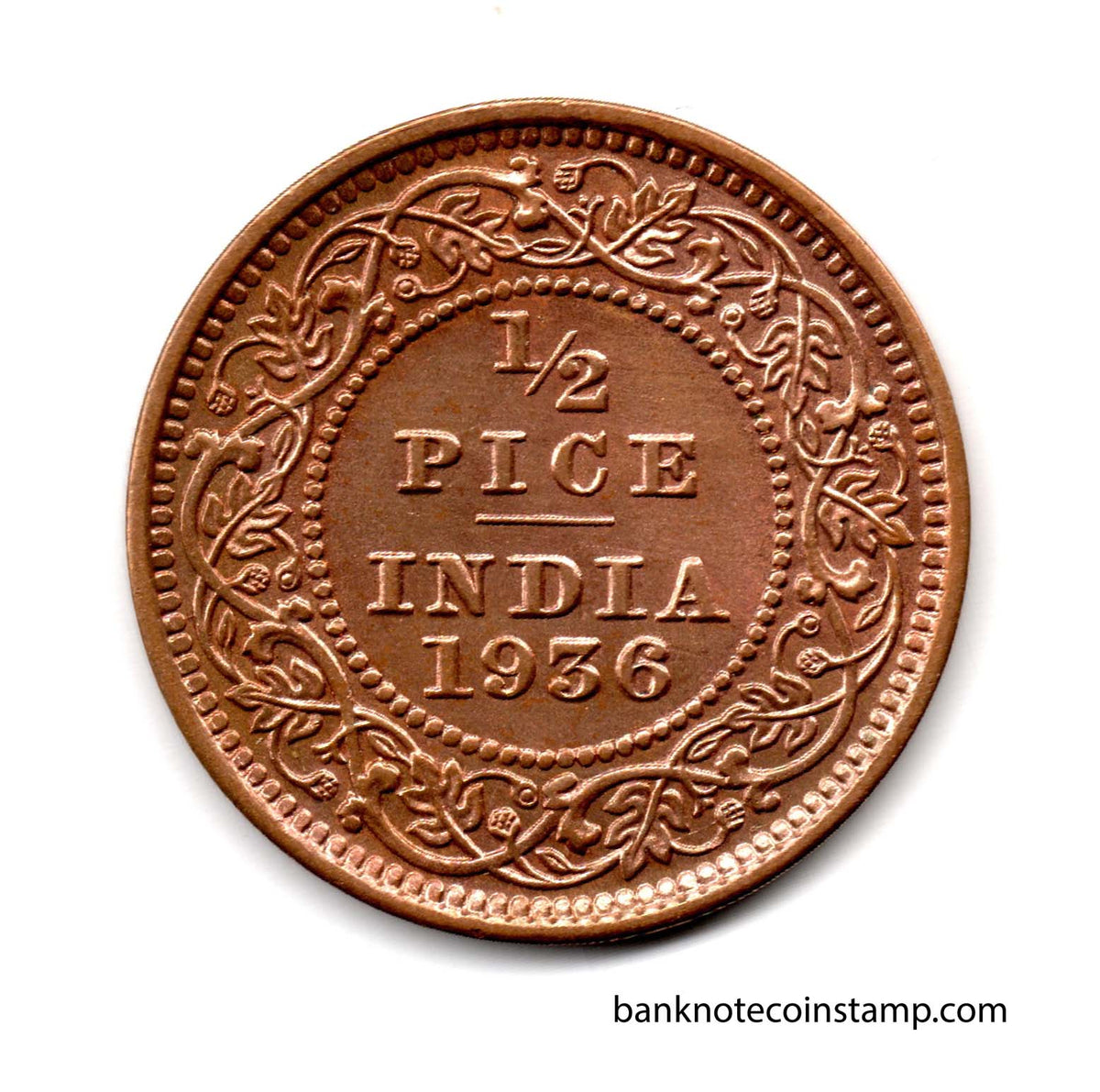 British India George V King 1/2 Pice 1936 Copper Used Coin ...