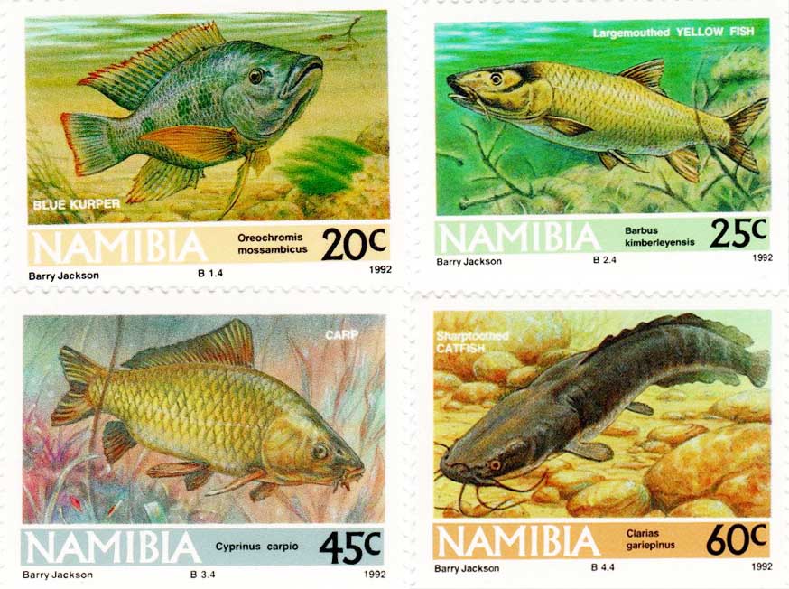 Namibia Fresh water fish Variety Of 4 Stamps – Banknotecoinstamp