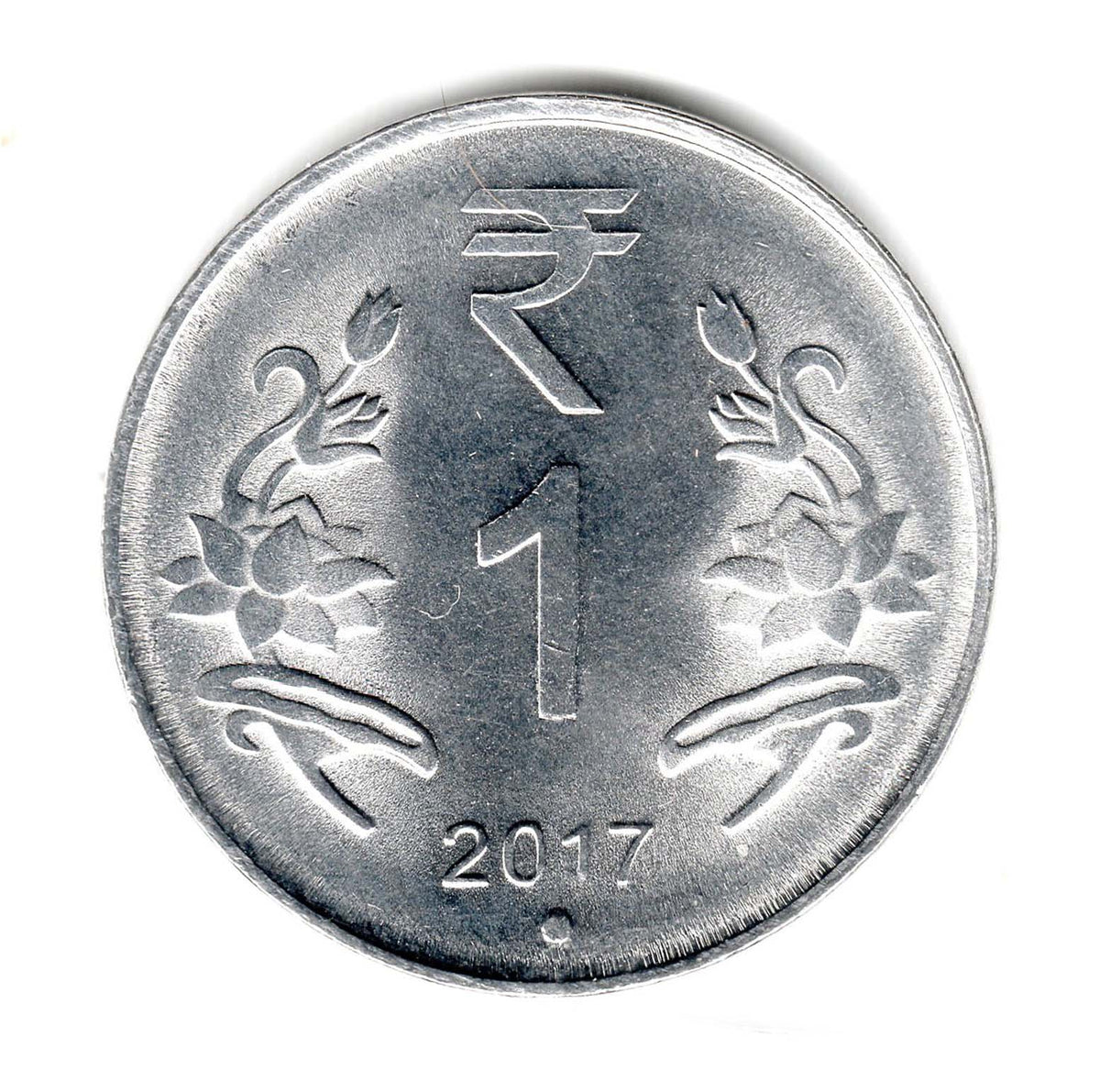 India 1 Rupee Used Coin Year 2017 (Noida Mint) – Banknotecoinstamp
