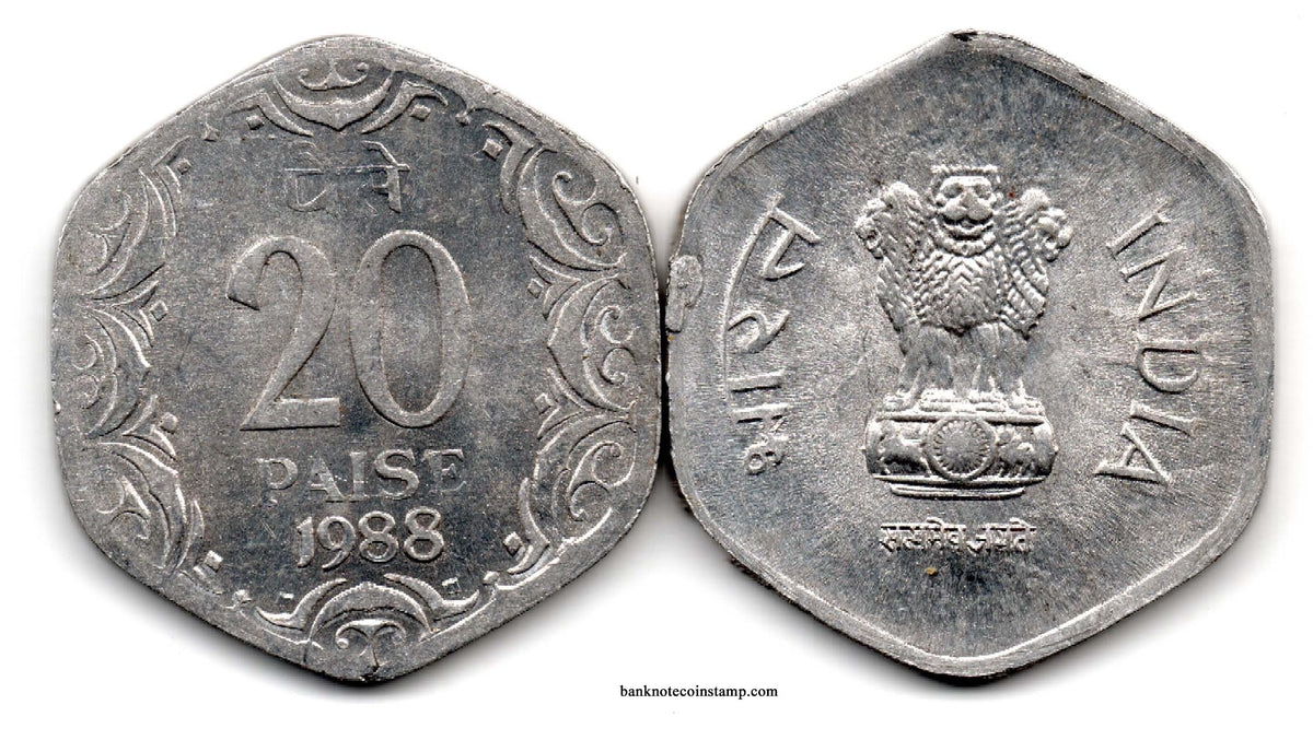 India 20 Paise 1988 Used Coin – Banknotecoinstamp