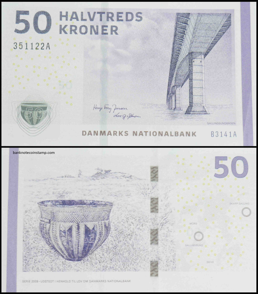 Denmark 50 Kroner Fine Banknote – Banknotecoinstamp