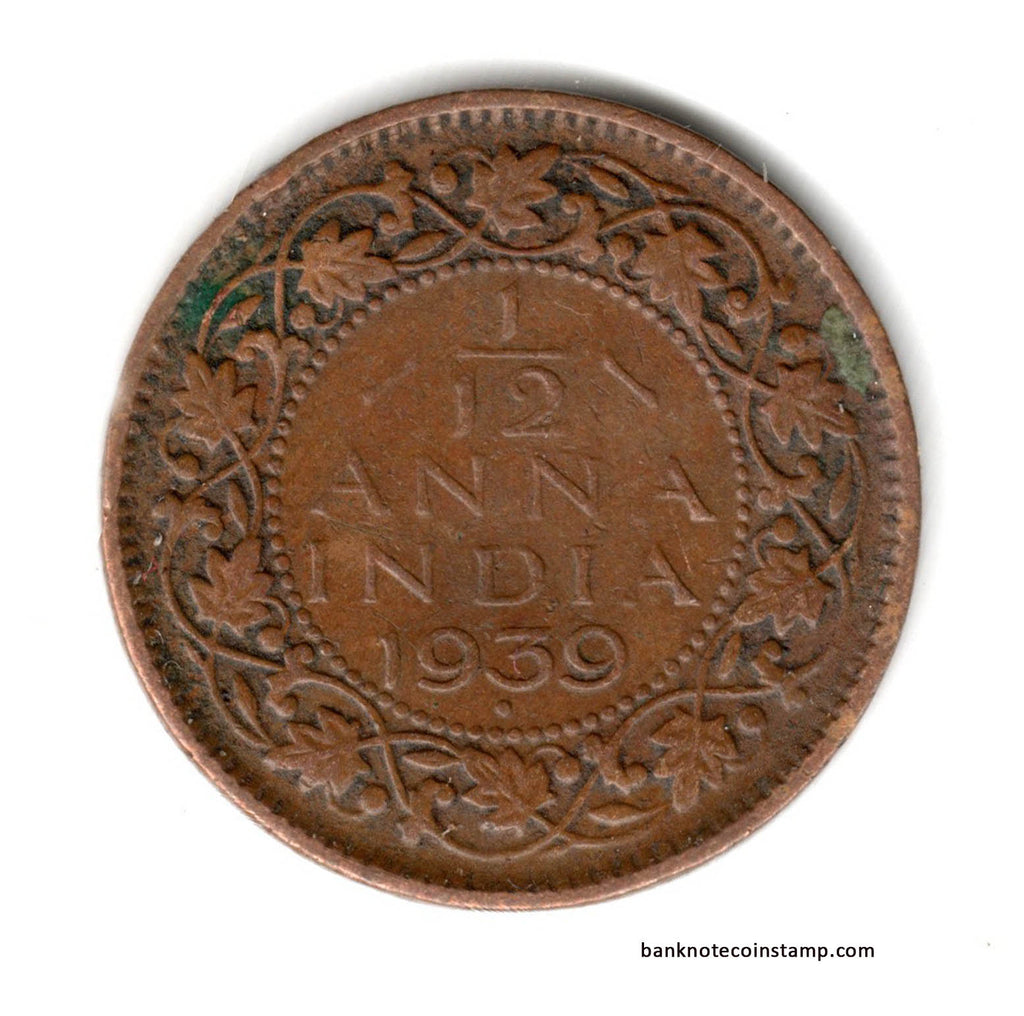 India 1 1/2 Anna 1939 Used Coin– Banknotecoinstamp