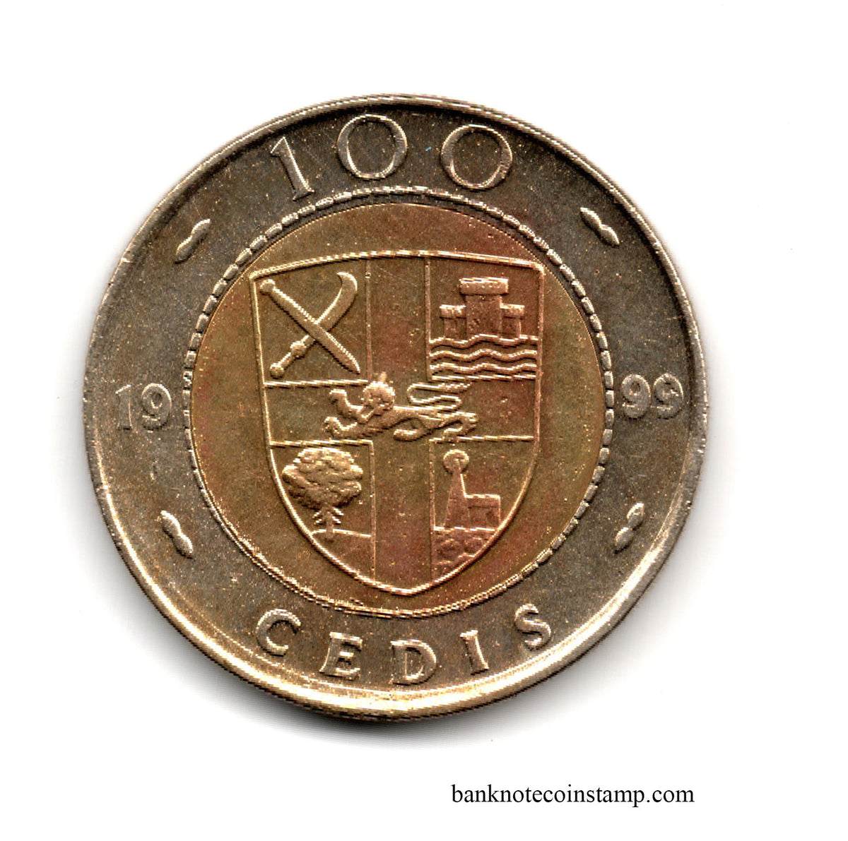 Ghana 100 Cedis Freedom and Justice Used Coin – Banknotecoinstamp