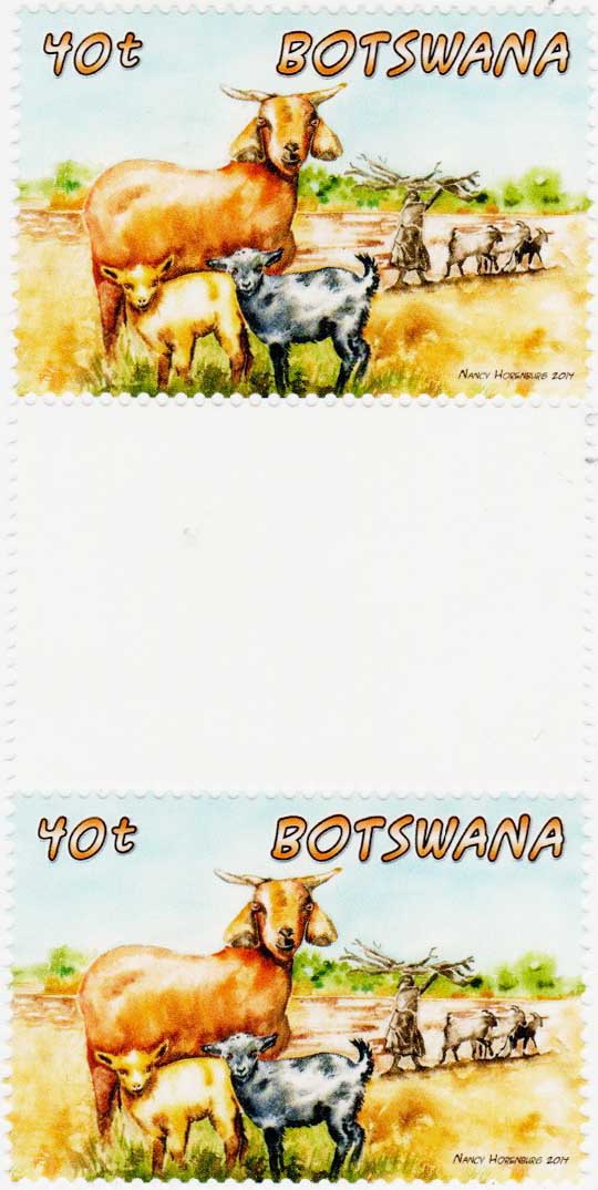 Botswana Goats Gutter Pair Postage Stamps – Banknotecoinstamp