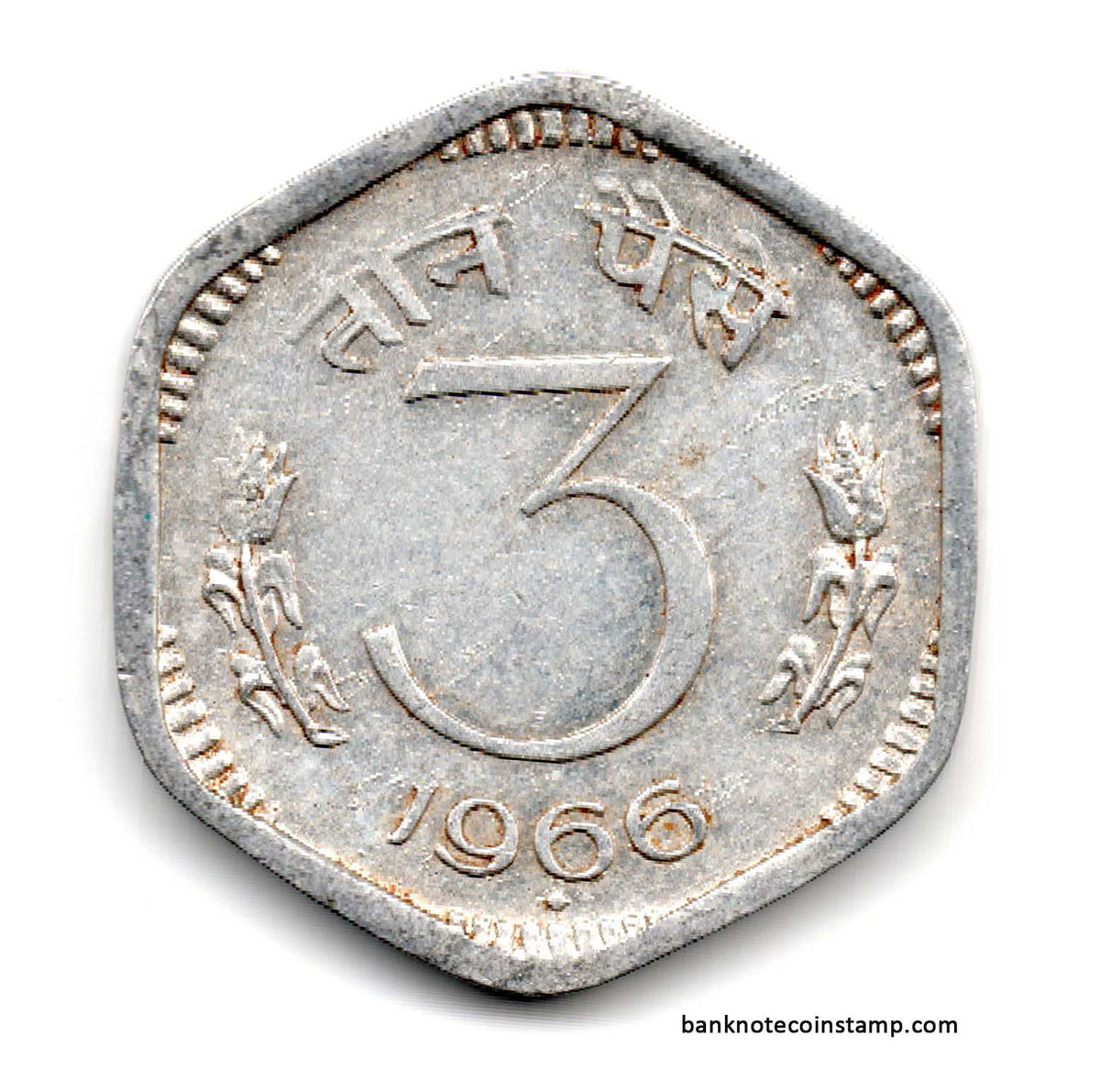 India 3 Paise 1966 Used Coin – Banknotecoinstamp