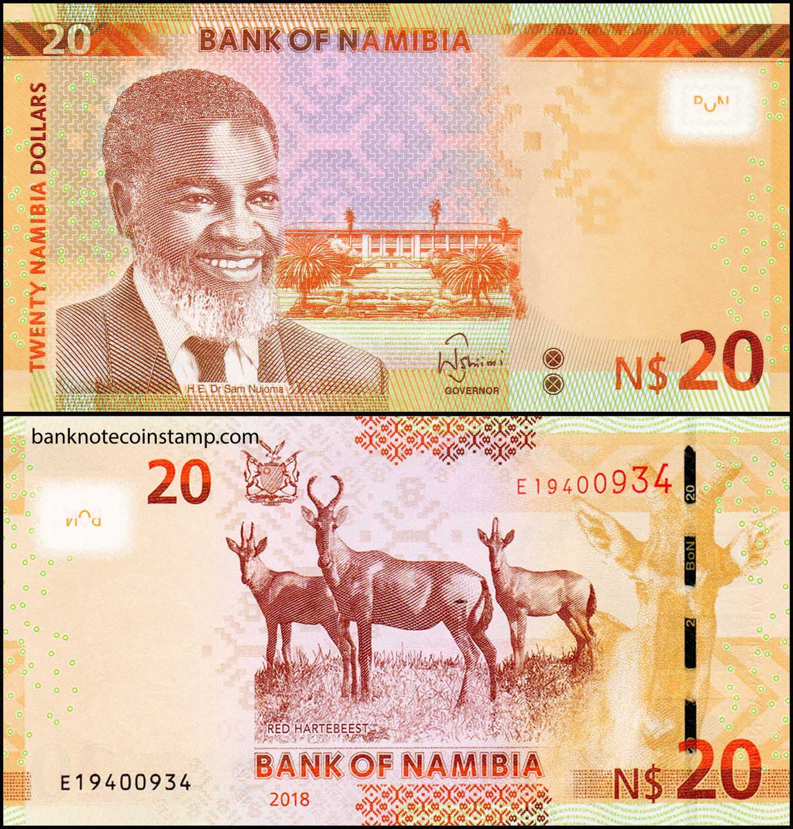 Namibia 20 Dollars Fine banknote – Banknotecoinstamp