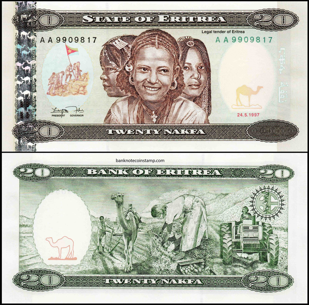 Eritrea 20 Nakfa UNC Banknote – Banknotecoinstamp