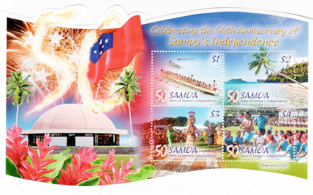 Sāmoa Celebrating The 50th Anniversary Of Independence Miniature Sheet ...