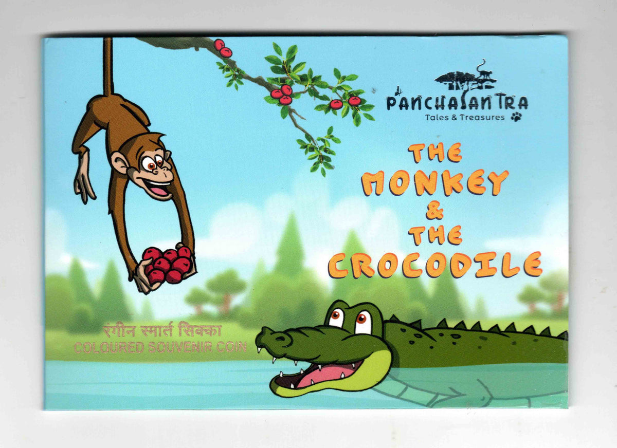 India Panchatantra: The Monkey and Crocodile Souvenir Token ...
