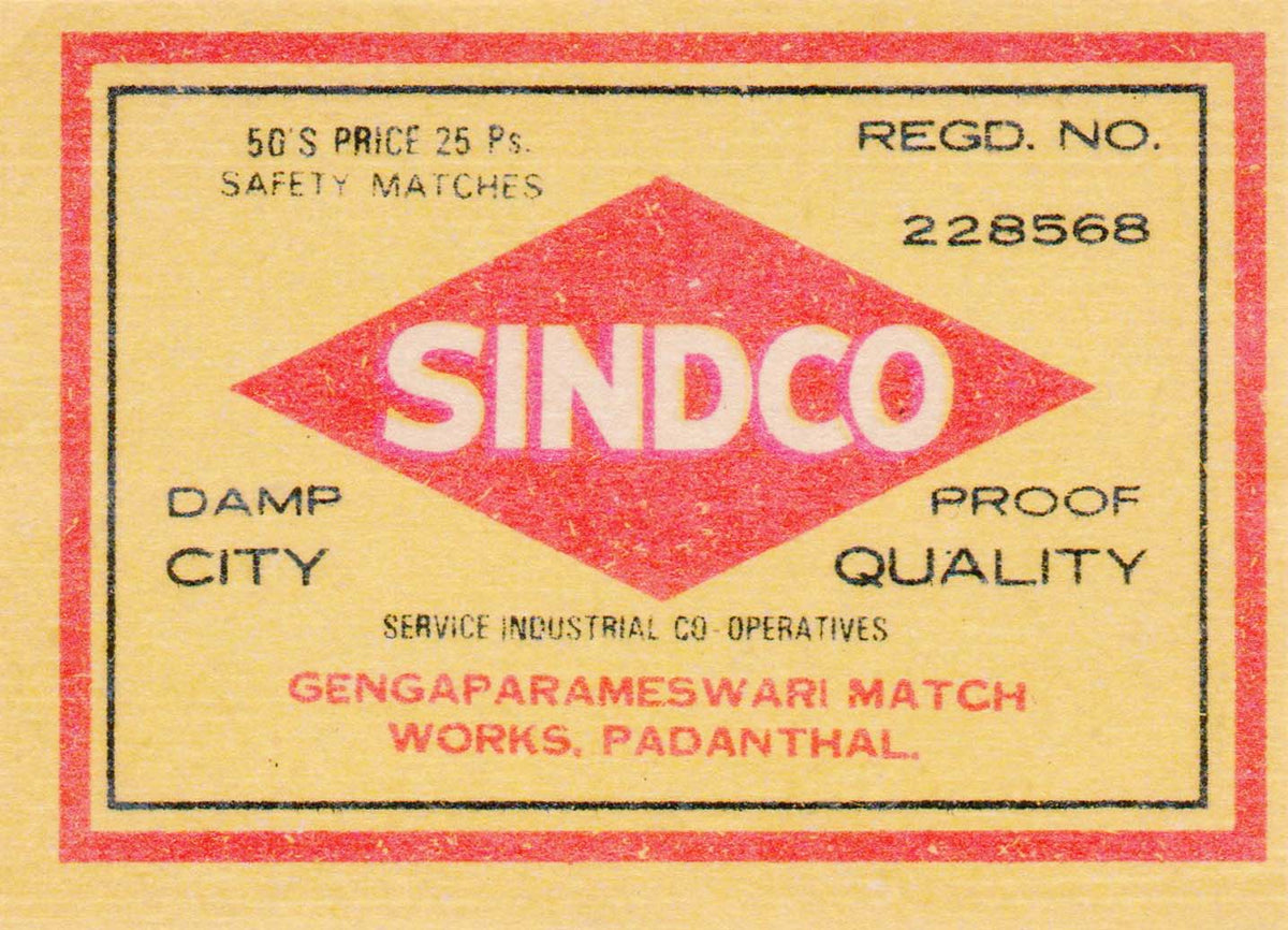 Sindco Match Box Label – Banknotecoinstamp