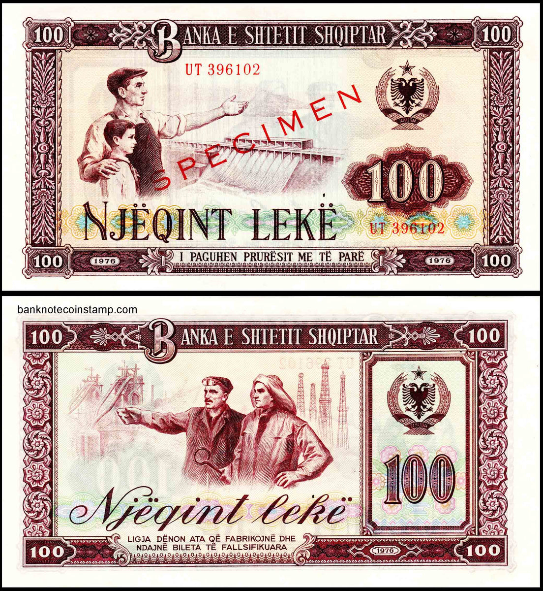 Albania 100 Leke Specimen Banknote – Banknotecoinstamp
