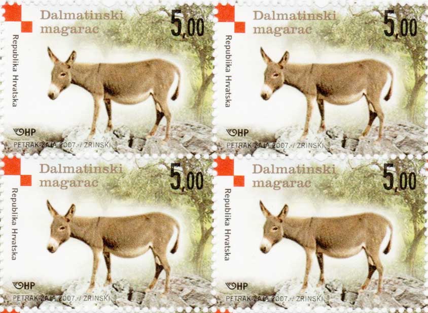 Croatia Donkey Block Of 4 Stamps – Banknotecoinstamp
