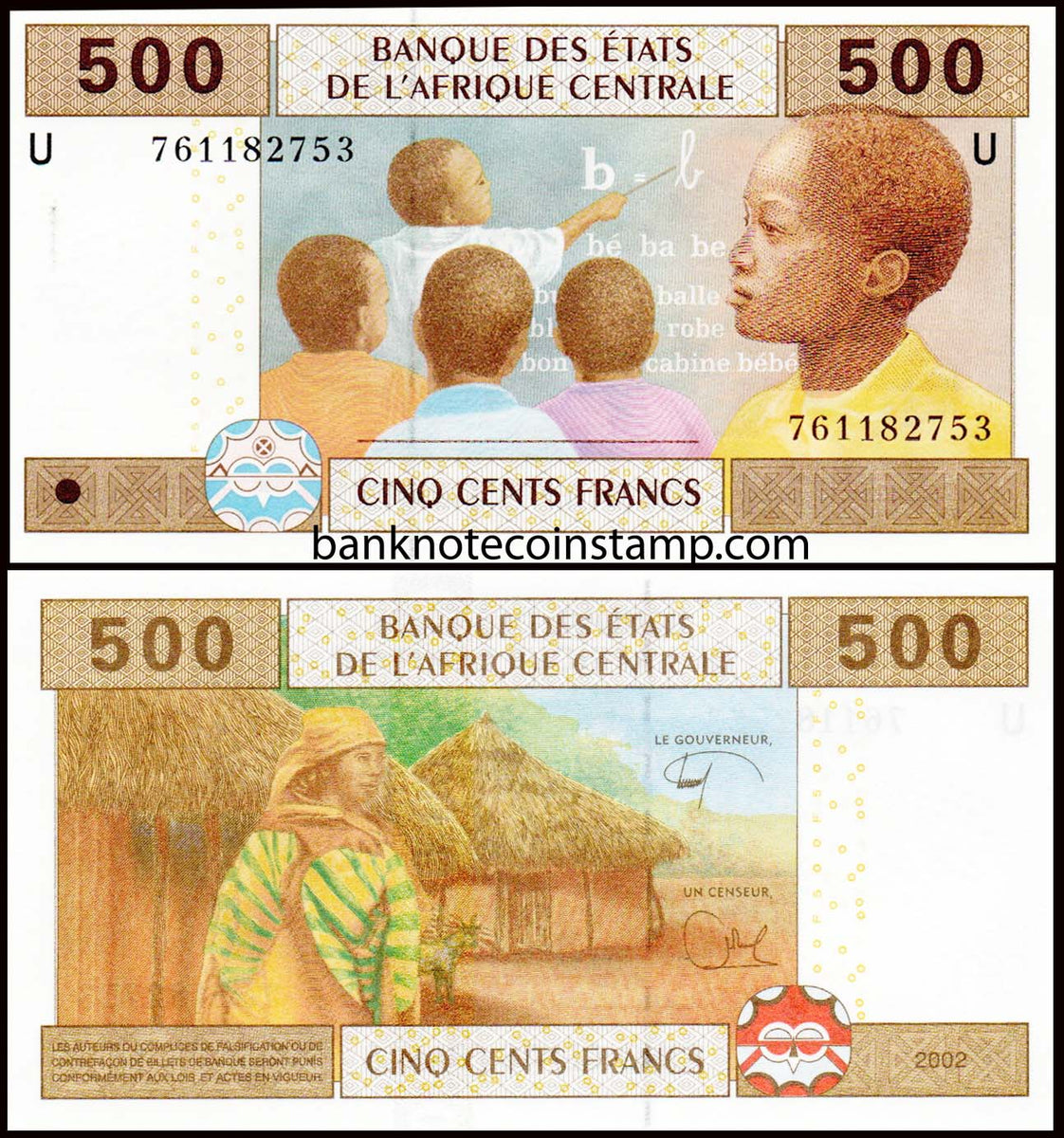Central Africa Cameroon 500 Francs Very Fine Banknote (U ...