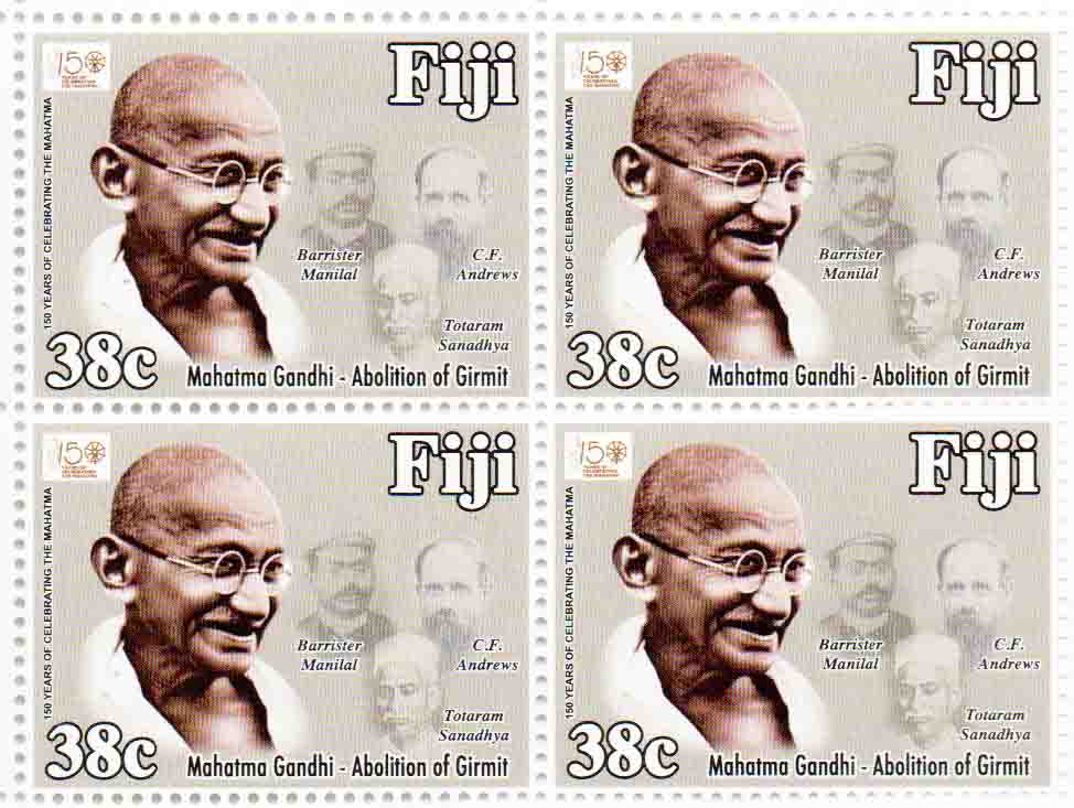 Fiji Mahatma Gandhi Block of 4 Stamp – Banknotecoinstamp