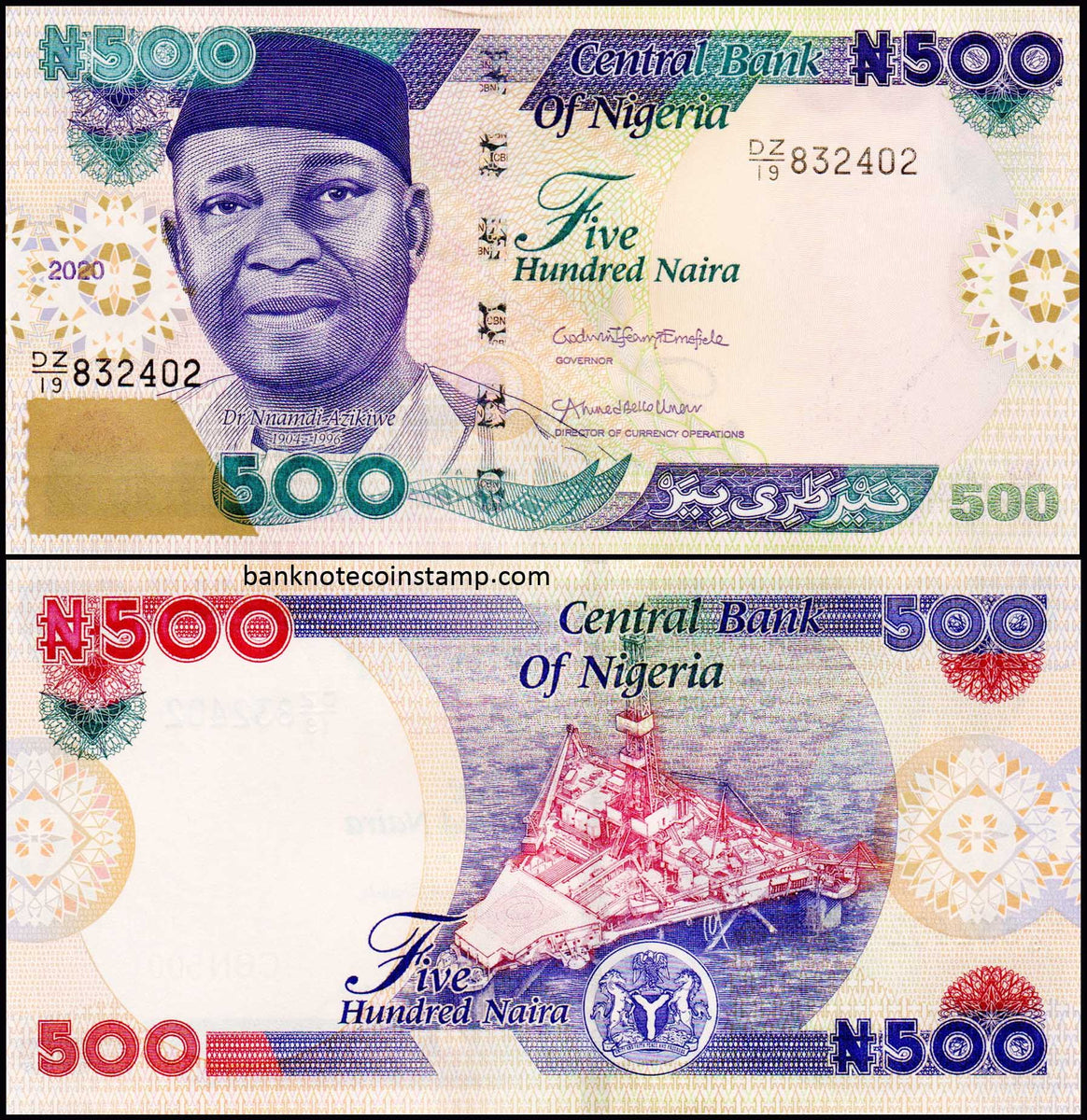 Nigeria 500 Naira Very Fine Banknote – Banknotecoinstamp