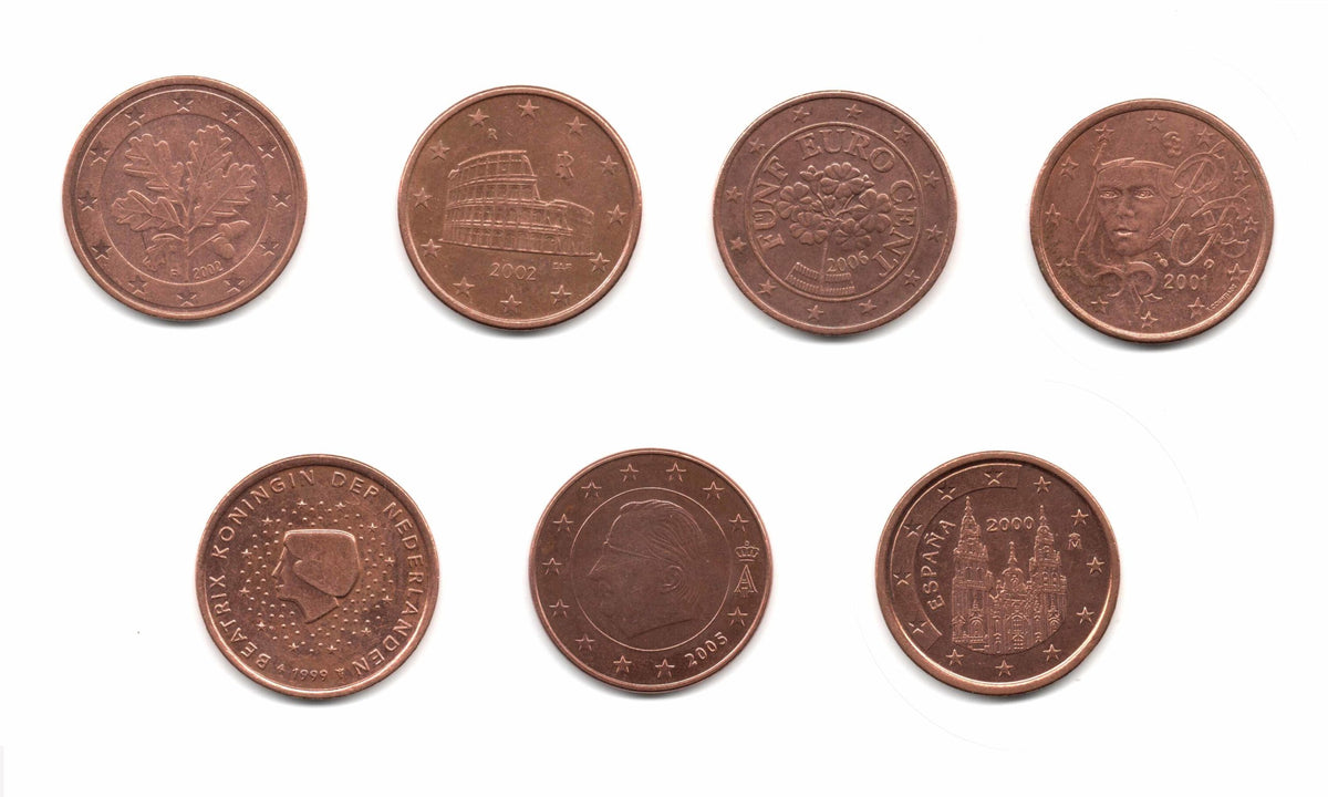 5 Euro Cent Variety of 7 Coin Used – Banknotecoinstamp
